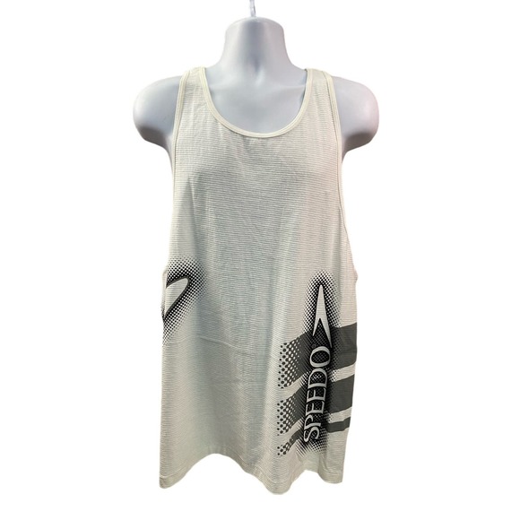 Speedo | Shirts | Vintage 9s Speedo Tanktop Large White Black Heavy Ink ...